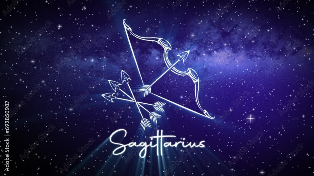 Astrological star sign for Sagittarius, with a shimmering symbol on a ...