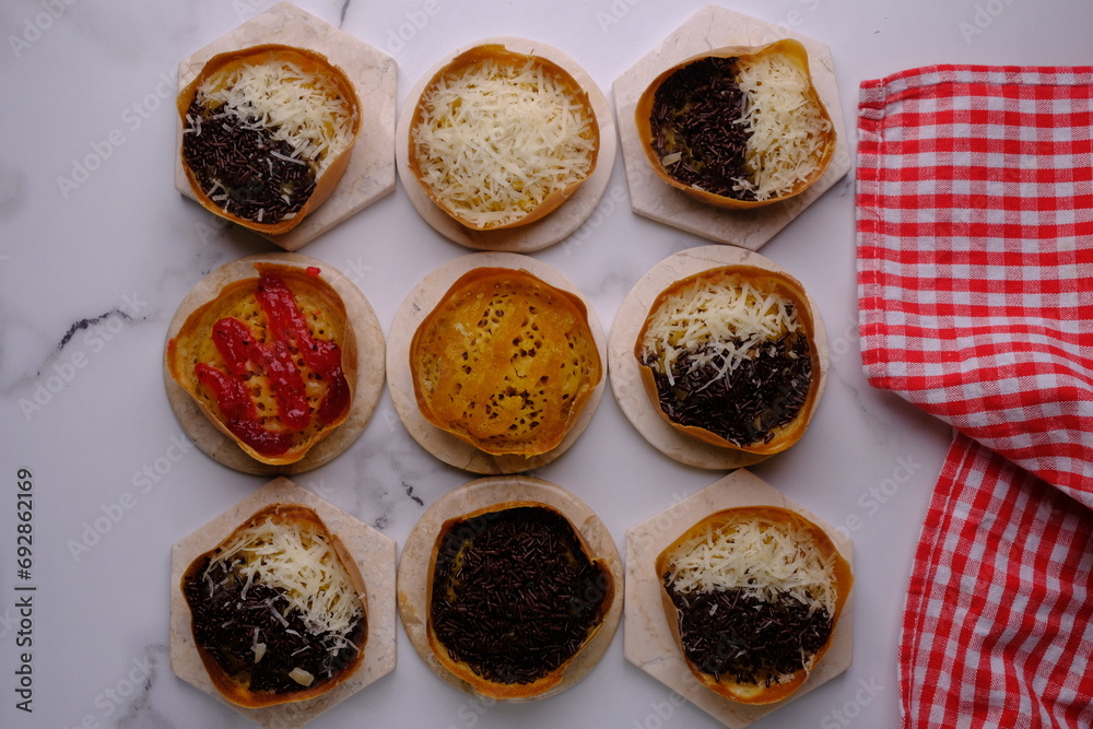 Martabak Manis. Sweet martabak. Sweet snack made from flour, eggs ...