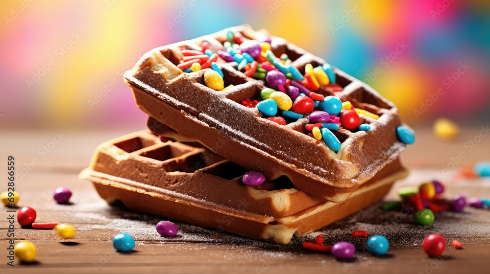 tasty snack waffle food illustration sweet savory, breakfast crispy ...