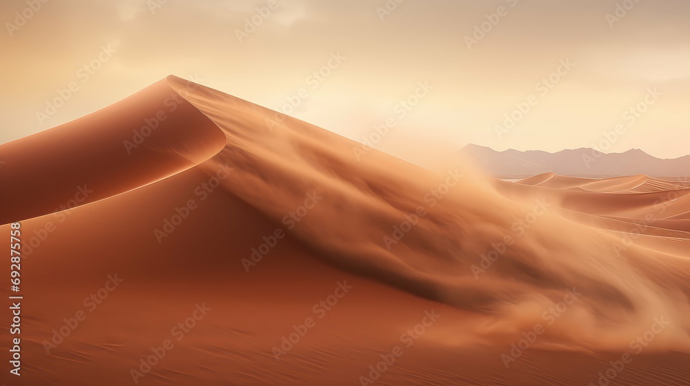 arid sand desert landscape illustration heat oasis, mirage nomad ...