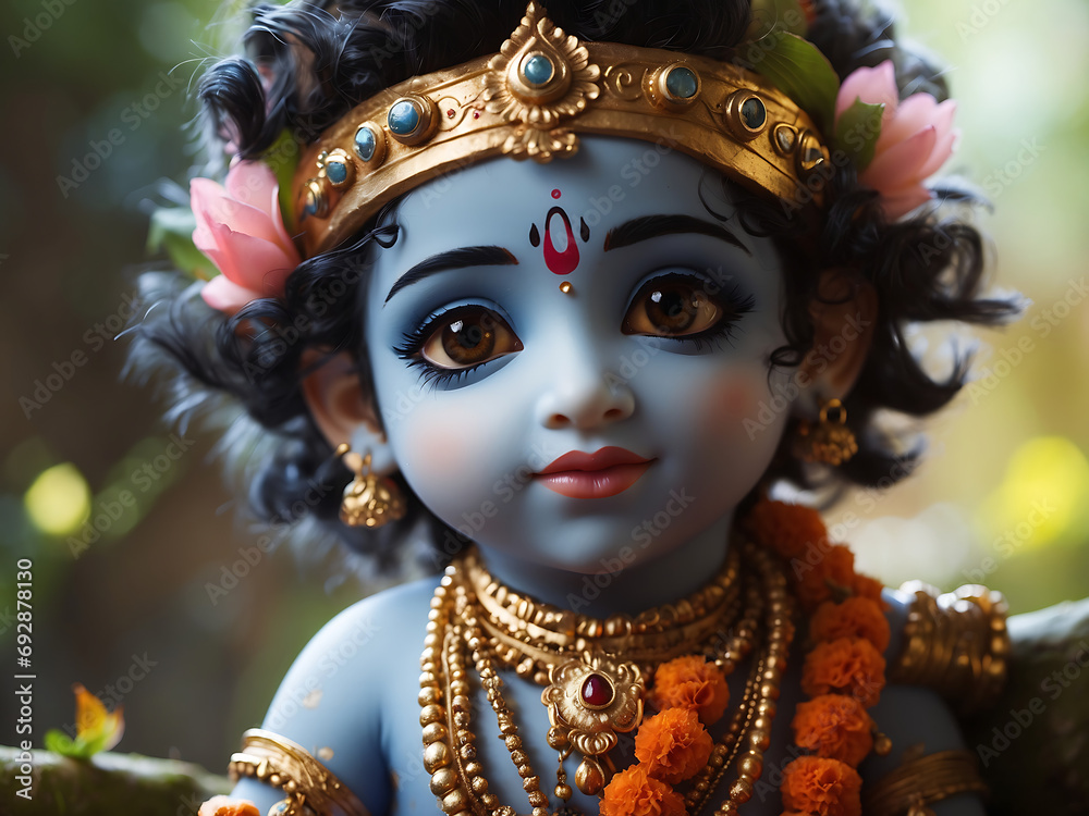 Charming Little Krishna Statue: AI-Crafted Art for Janmashtami ...