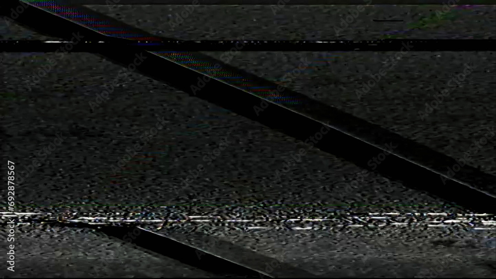 VHS glitch. Static noise. Tape rewind. Color grain diagonal stripes ...