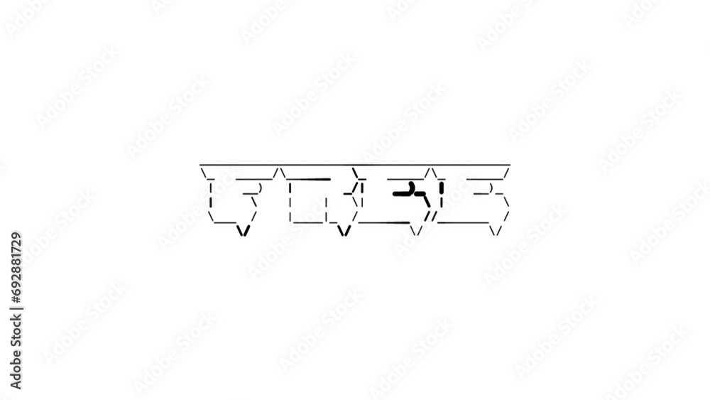 Free ascii animation loop on white background. Ascii code art symbols ...