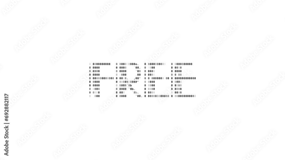 Free ascii animation on white background. Ascii art code symbols with shining and glittering ...