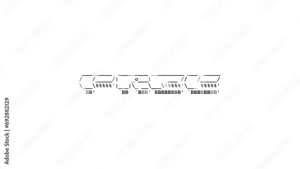 Free Ascii Animation Loop On White Background Ascii Code Art Symbols Typewriter In And Out