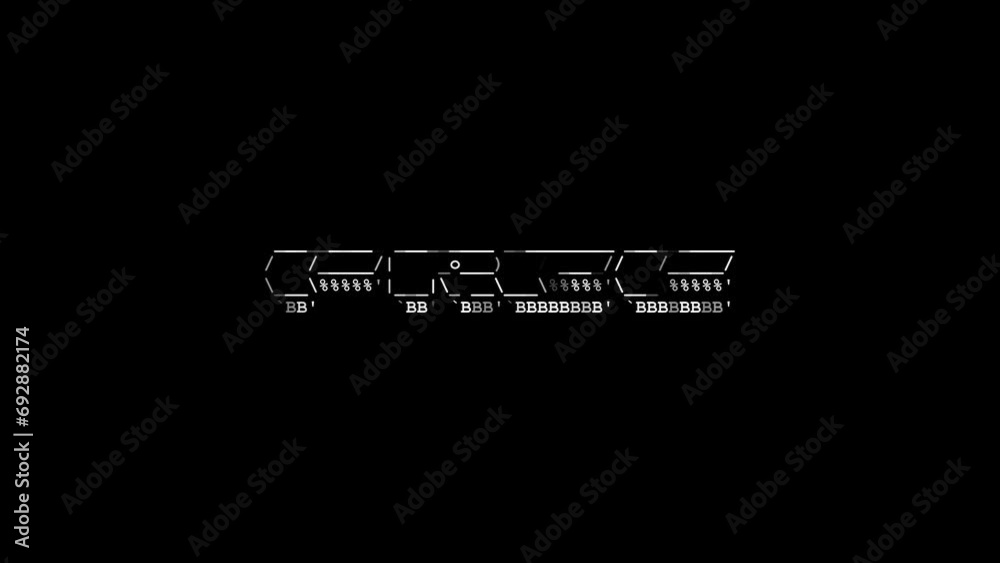Free ascii animation loop on black background. Ascii code art symbols ...