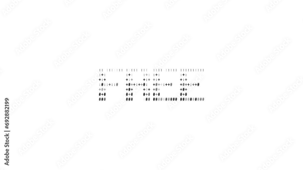 Free ascii animation on white background. Ascii art code symbols with ...