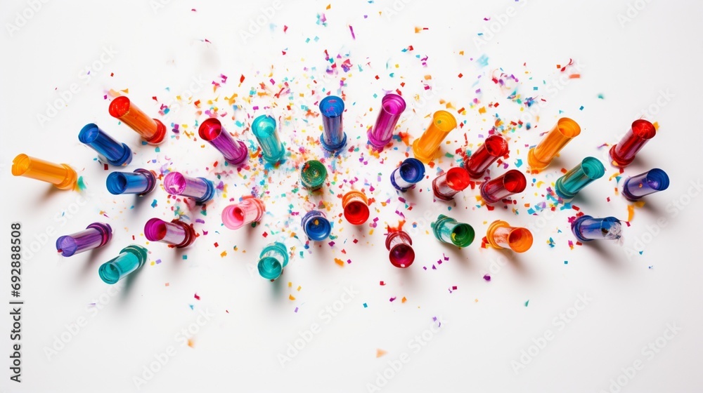 the joyful simplicity of an isolated burst of colorful birthday party ...