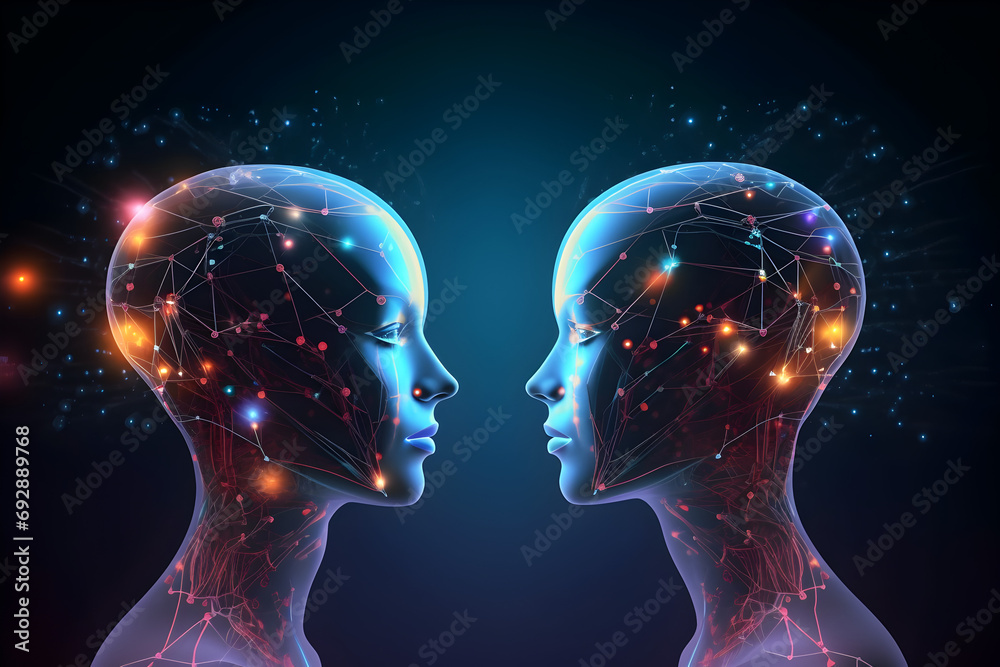 Machine learning reaction and ai artificial intelligence. generative AI ...