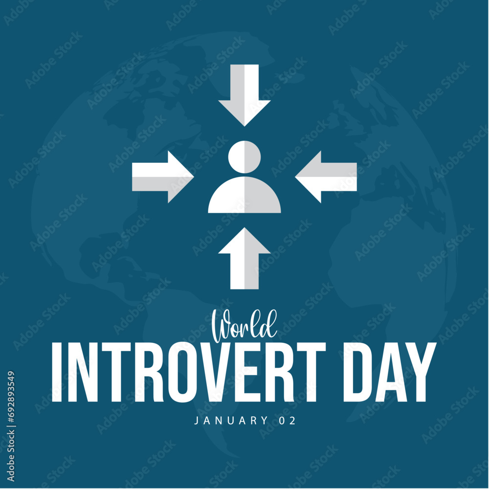 World introvert day. Vector illustration of introvert symbol from ...