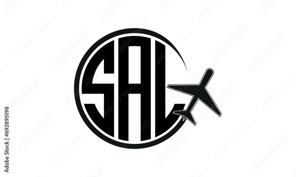 SAL three initial letter circle tour & travel agency logo design vector ...