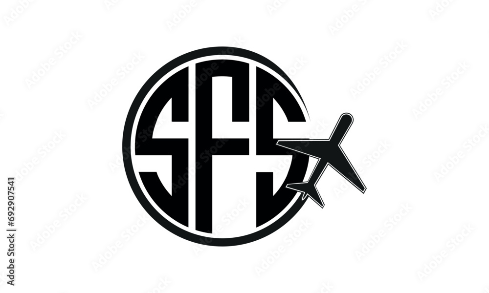 SFS three initial letter circle tour & travel agency logo design vector ...