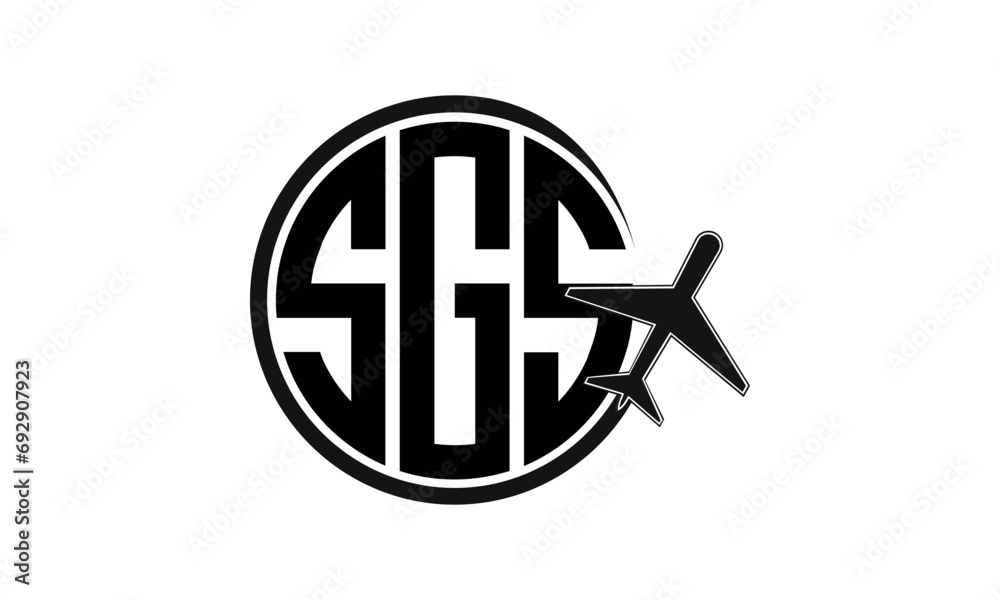 SGS three initial letter circle tour & travel agency logo design vector ...