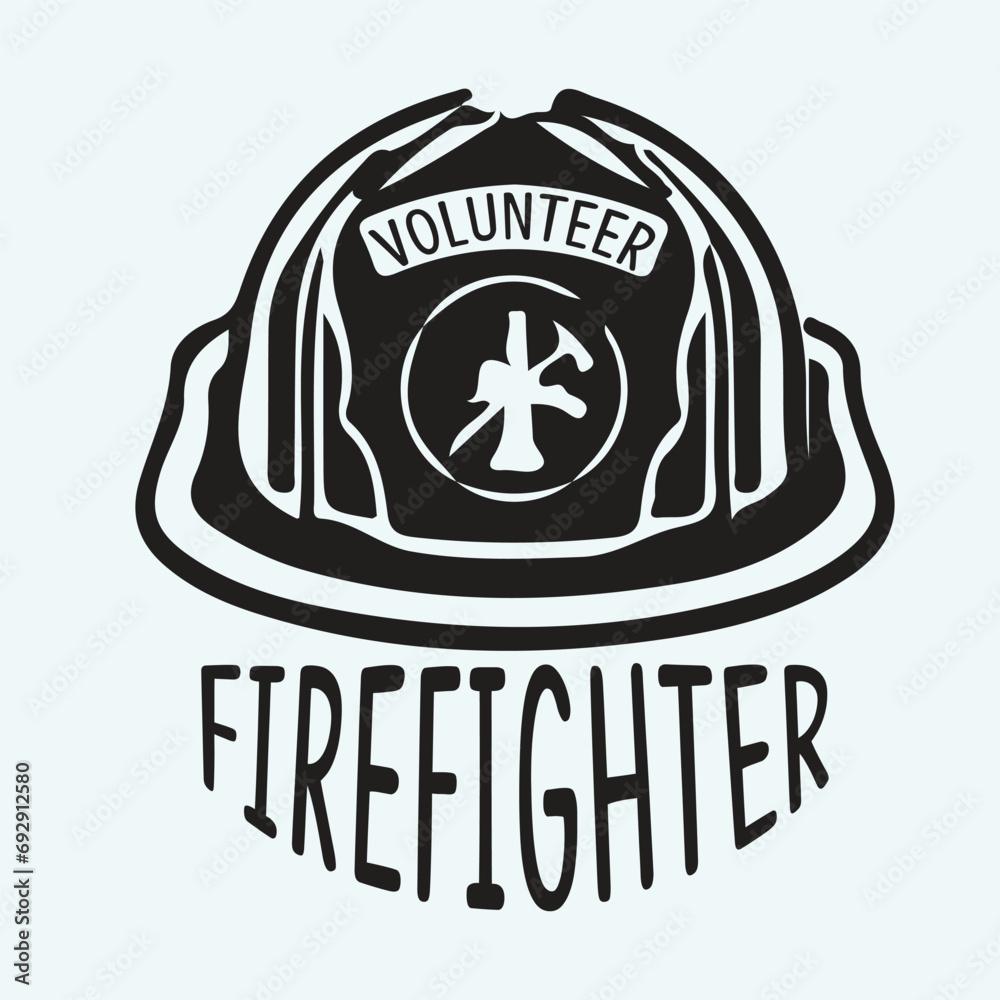 Firefighter Print ready vector design for Tshirt, Mug and printing item ...