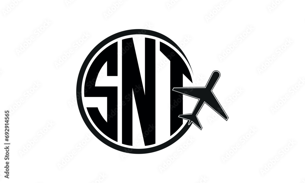 SNT three initial letter circle tour & travel agency logo design vector ...