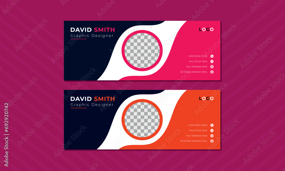 Modern email signature template, Corporate mail business email ...