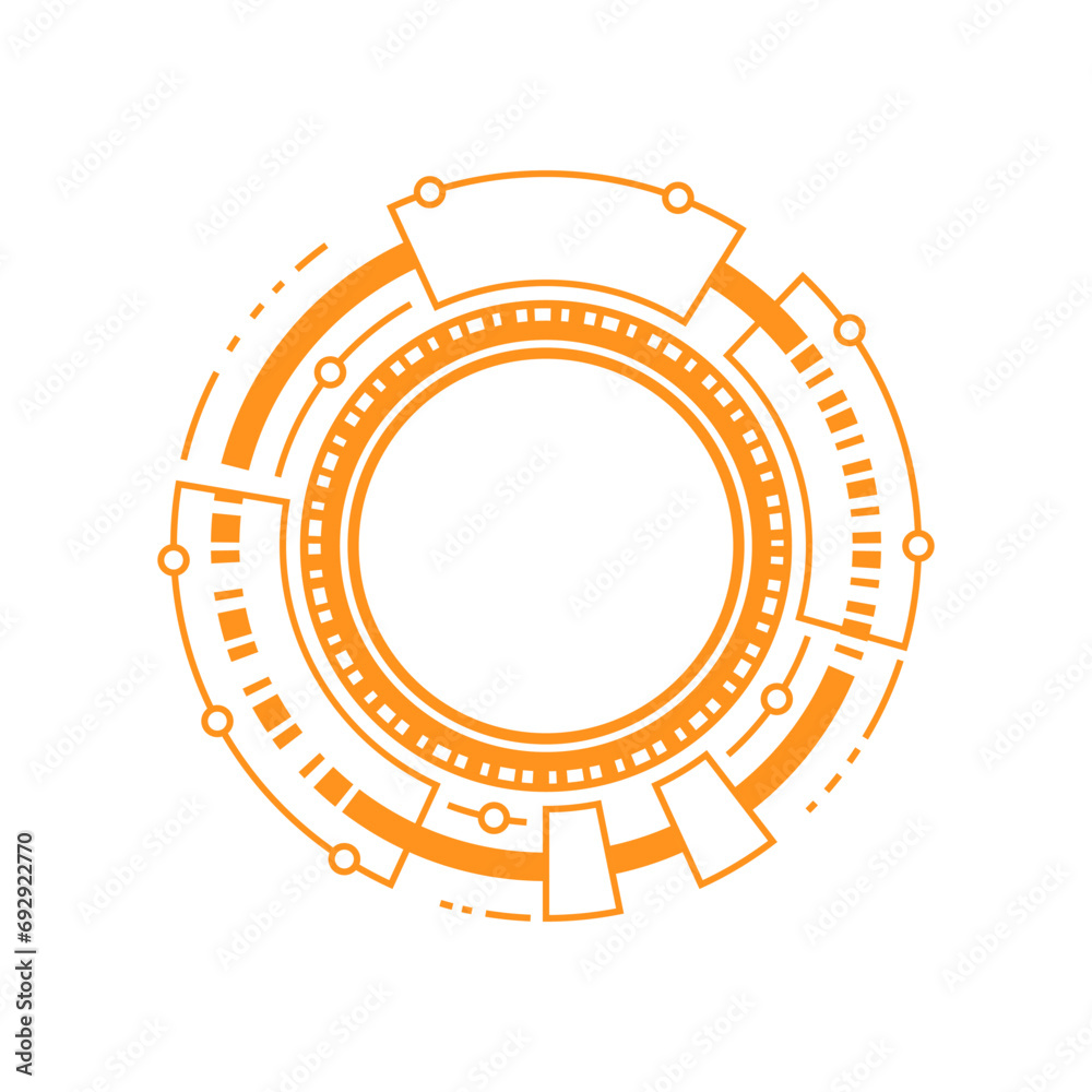HUD virtual circle technology background. Abstract Digital Circle ...