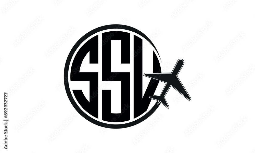 SSV three initial letter circle tour & travel agency logo design vector ...