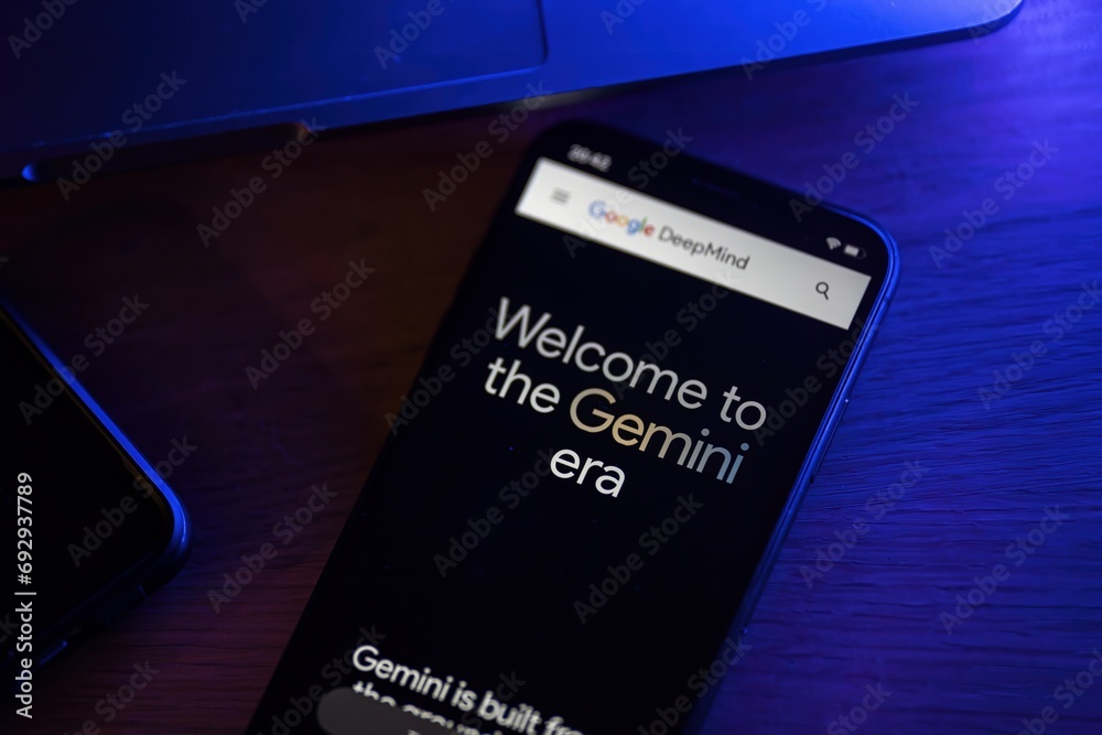New google innovation Gemini AI language model pictured on mobile phone ...