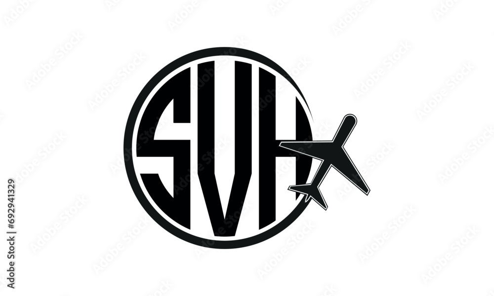 SVH three initial letter circle tour & travel agency logo design vector ...