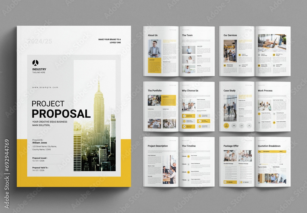 Project Proposal Template Design Layout Stock Template | Adobe Stock