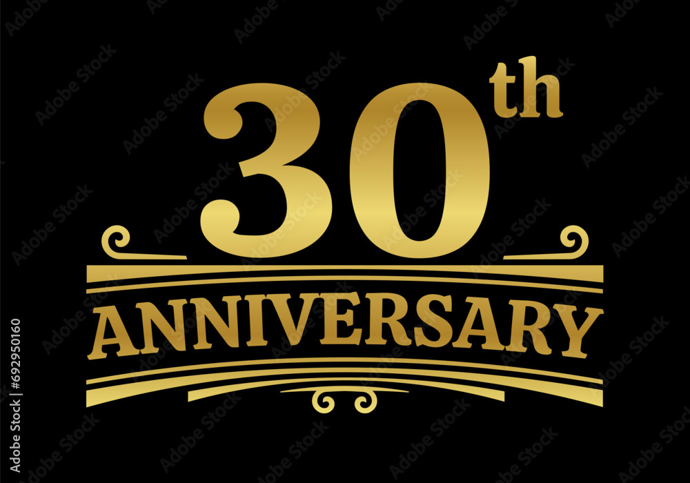 30 years anniversary logo, icon or badge. 30th birthday, jubilee ...