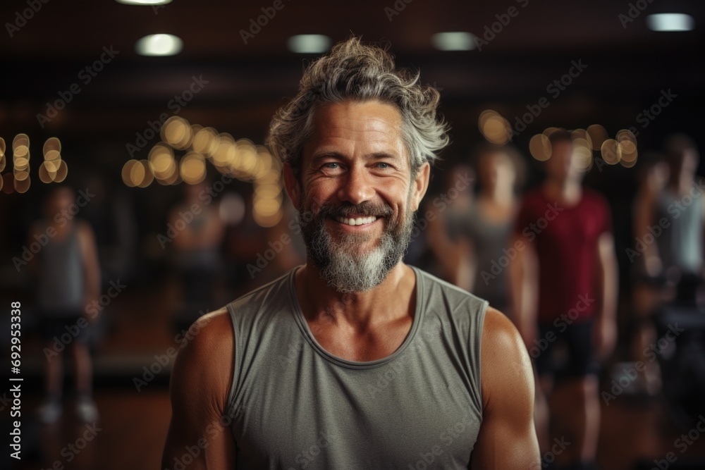 Inspiring leadership: a middle-aged coach guides a group of dedicated ...