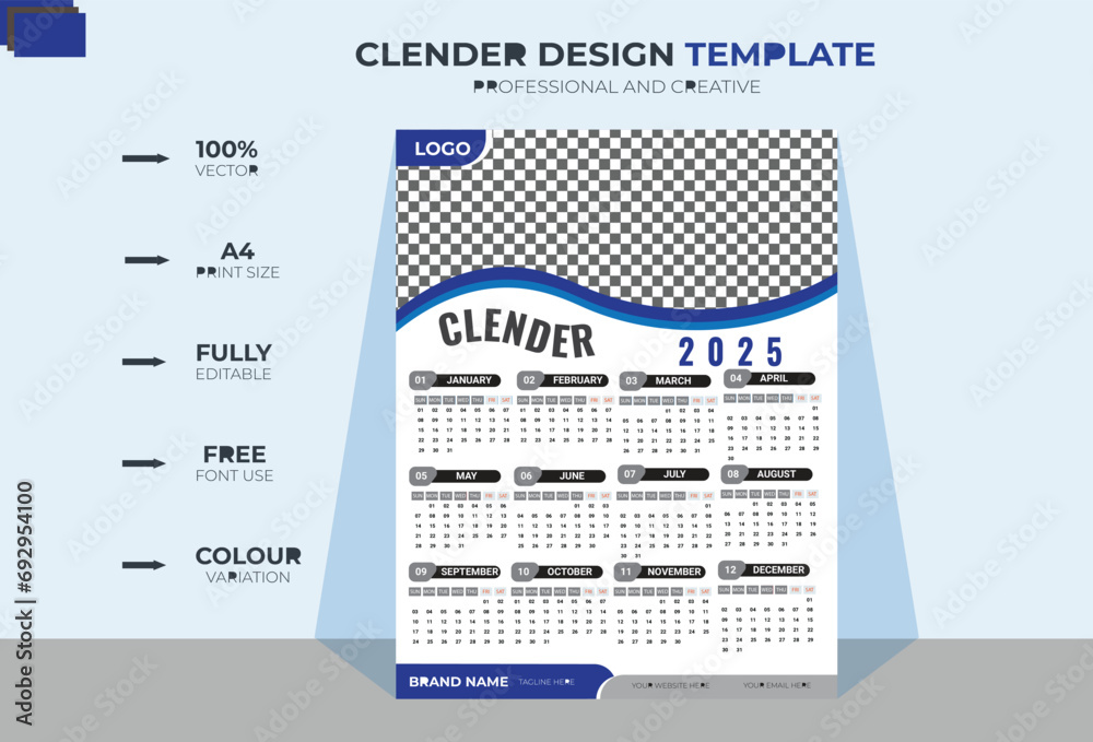 2024 calendar template. Corporate and business planner diary. The week ...