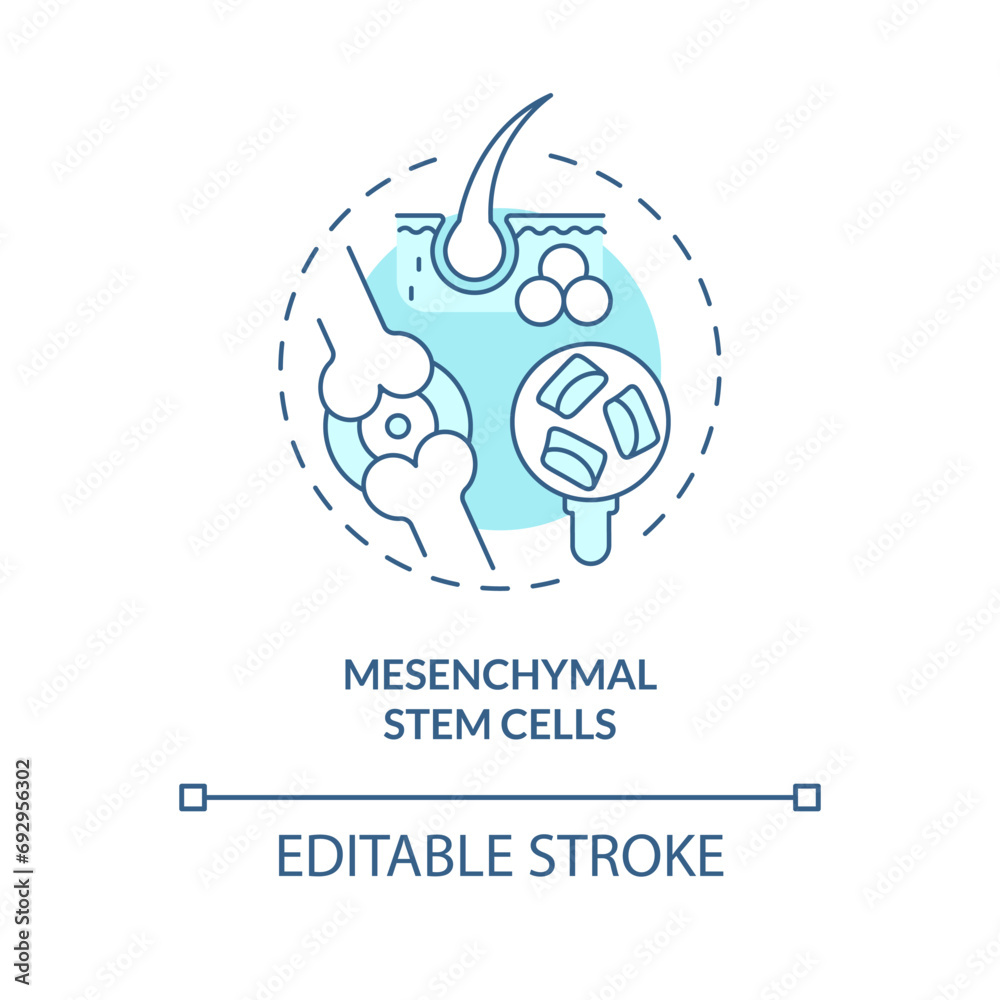 Photo & Art Print 2D editable blue mesenchymal stem cells icon ...