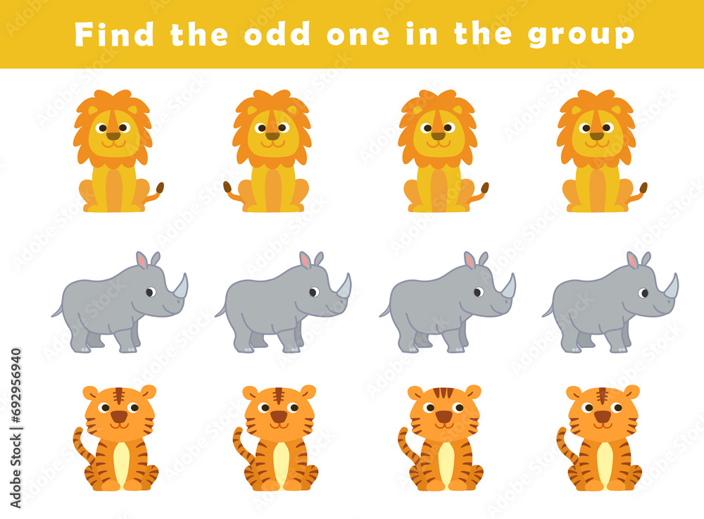 Find the odd one out for toddlers. Spot the difference for kids ...