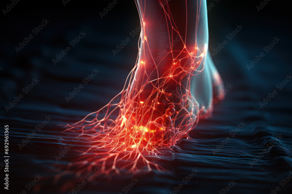 A tingling and numbness in the extremities, a sign of nerve compression ...