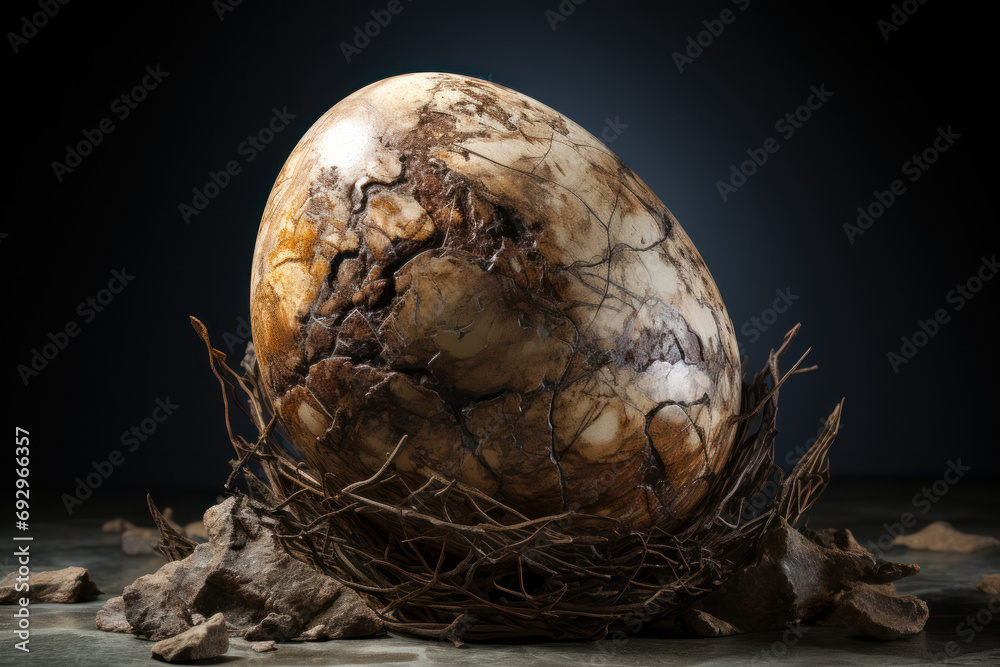 Zdjęcie Stock: A fossilized dinosaur egg nest, offering clues about ...