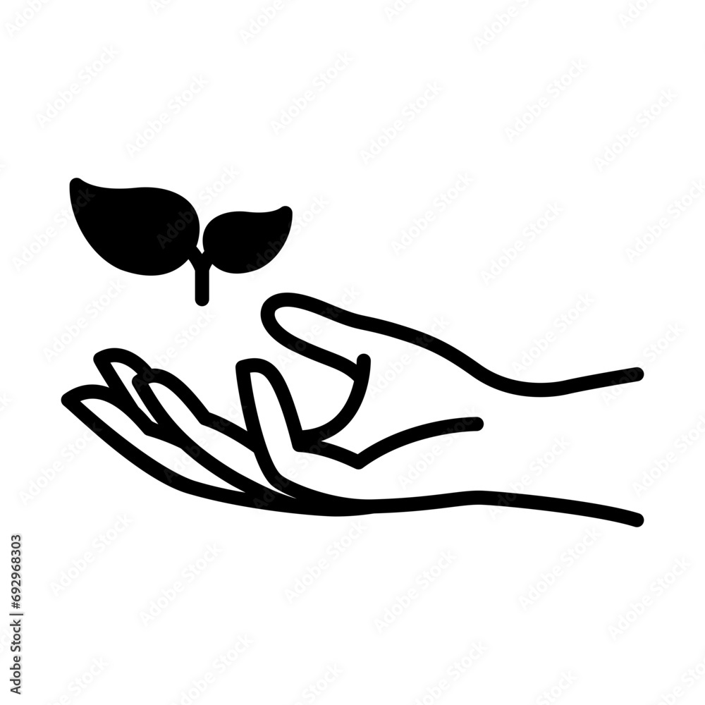 Hand offering tree, a symbol of giving life support. Hand offering tree ...