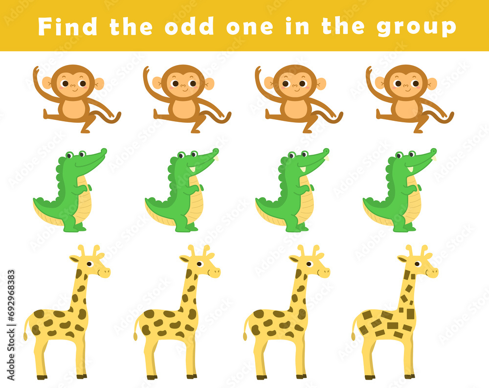 Find the odd one out for toddlers. Spot the difference for kids ...