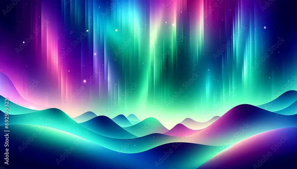 Gradient color background image with an aurora borealis theme, featuring a blend of vibrant ...
