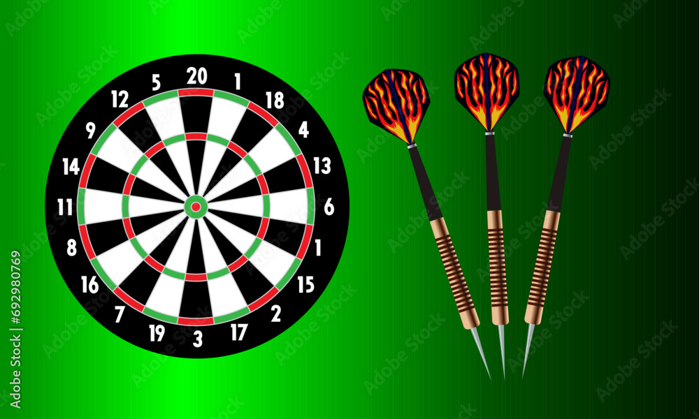 color vector illustration depicting a board and dart for playing darts ...
