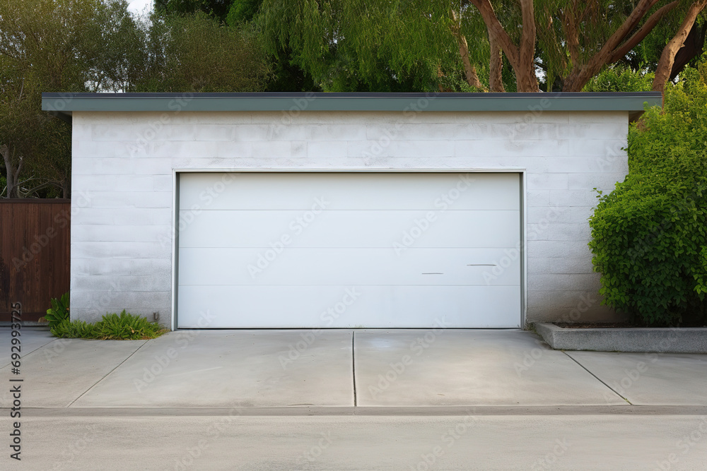 A typical garage door background. A typical American white garage door ...