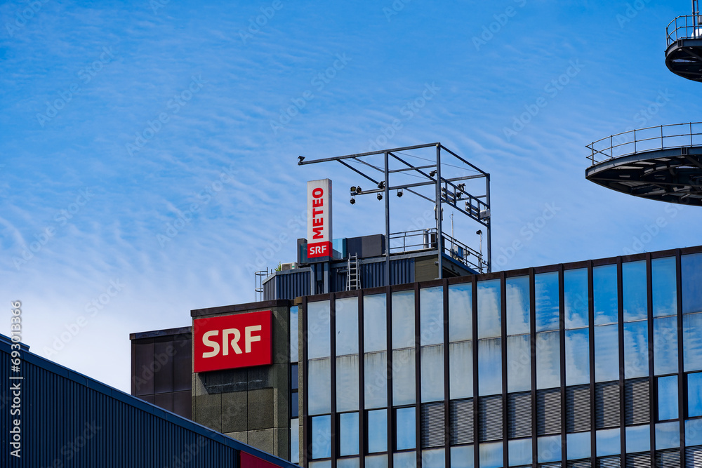 Office tower and outdoor studio of Swiss National Television SRF at ...