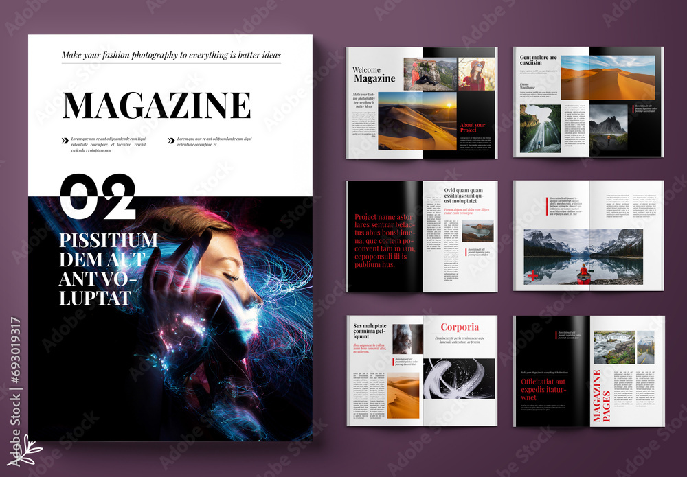 Magazine Layout Stock Template | Adobe Stock