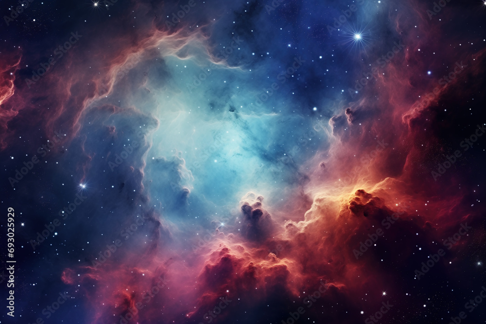 Nebula, the giant cloud and dust of gas in space. Generative AI Stock ...