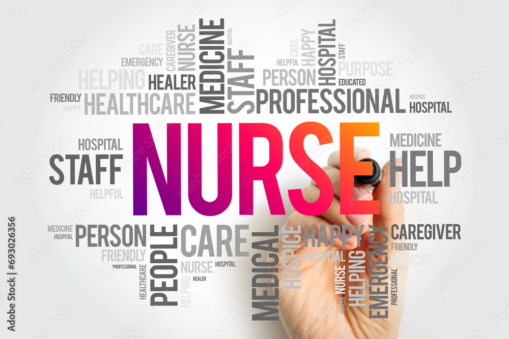 Nurse word cloud collage, health concept background Stock Photo | Adobe ...