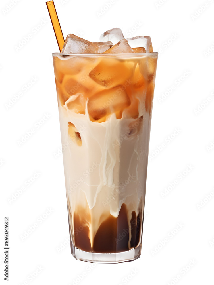 Iced coffee cup isolated on transparent background, delicious iced ...