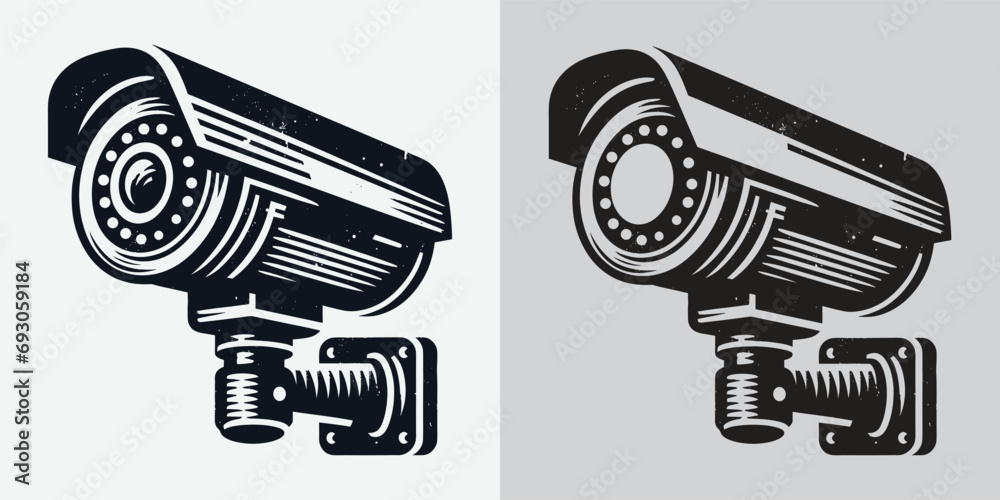Set of security or surveillance camera icons. CCTV camera icon, Vector ...