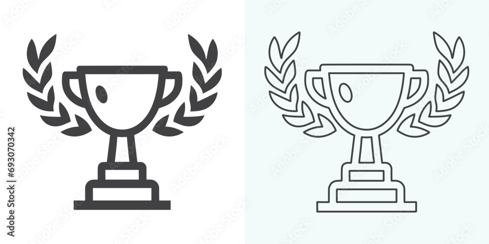 Winner trophy icon vector, symbol of victory event. trophy icon in ...