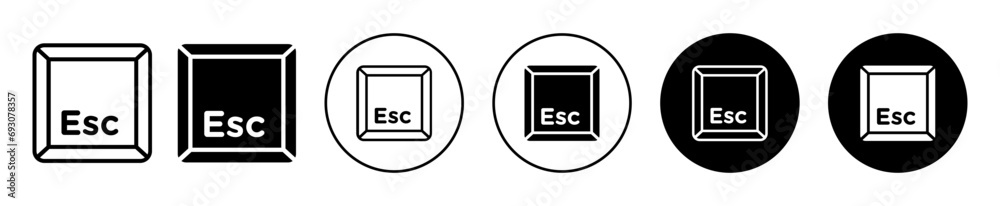 Esc icon. escape computer keyboard key press to exit from the operation ...