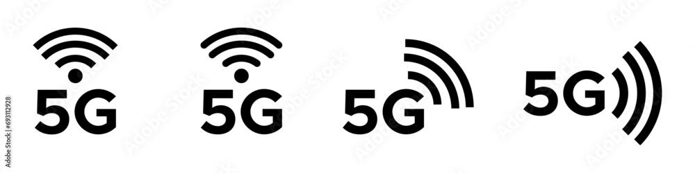 5G vector icons isolated on white background. 5G vector signs. Stock ...