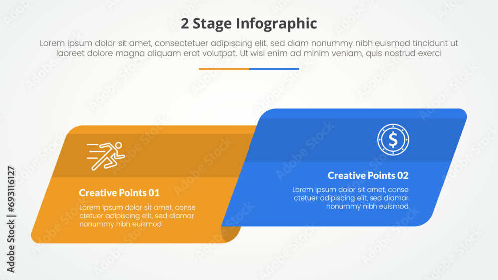 2 points stage template for comparison opposite infographic concept for ...