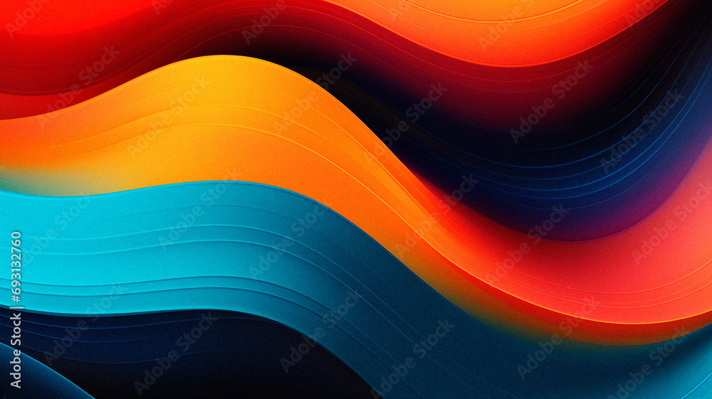 Vibrant rainbow, orange blue teal white psychedelic grainy gradient ...
