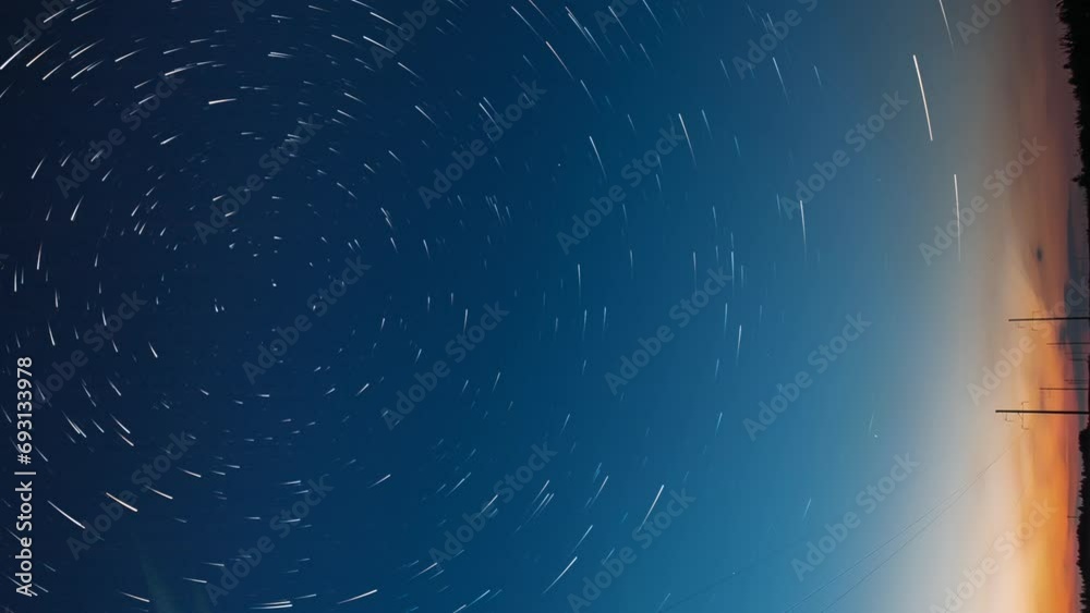 Vertical Shot, Vertical vertical Sunset Sky Transition To Dark Night ...