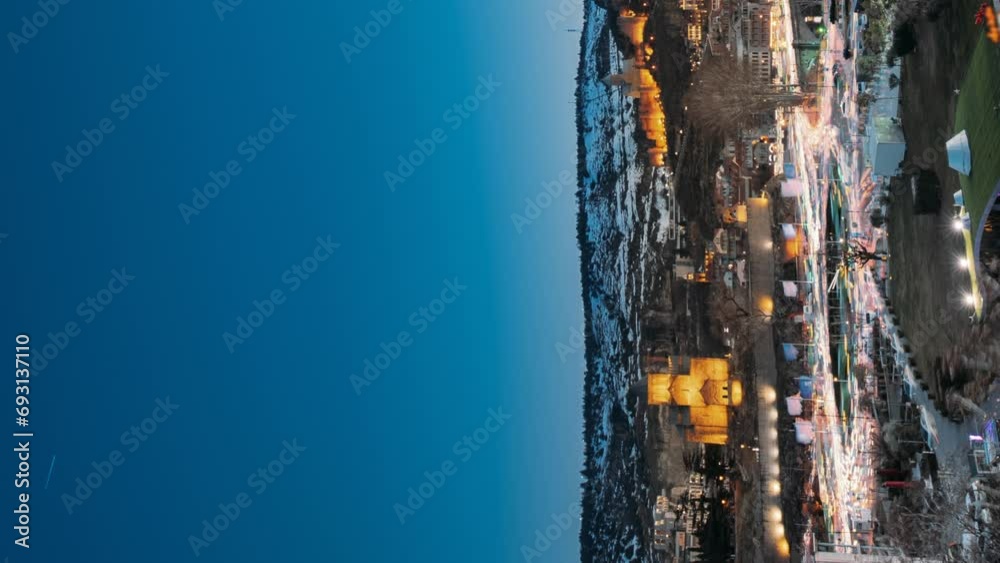 Stockvideon Tbilisi, Georgia. Gradual Drawing Of Light Lines. Urban ...